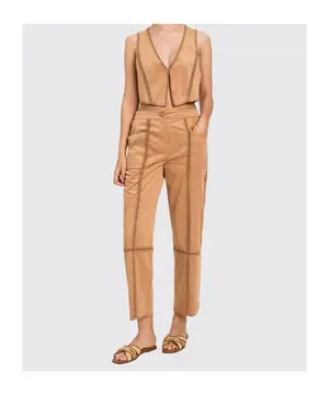TWINSET Embroidered Suede Waistcoat