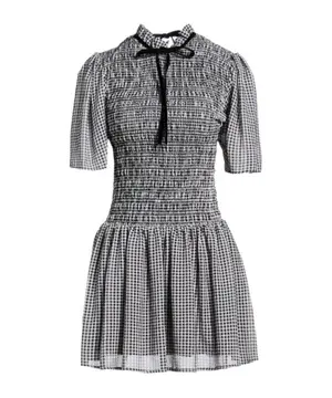 GANNI Plaid Short Sleeve Dress