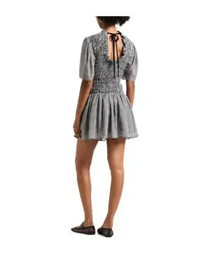 GANNI Plaid Short Sleeve Dress