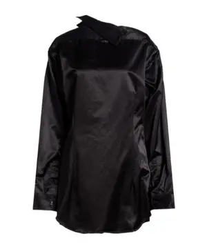 MAISON MARGIELA Denim Satin Long Sleeve Top