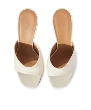 Off-White Jug Open Toe Wedged Mules - White