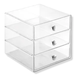 IDESIGN Stackable 3-drawer Vanity Makeup Organizer Clear 1 Ct - One-color