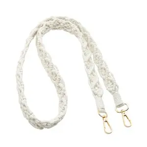 STARFISH PROJECT Wear Hope Macramé Crossbody Strap In Natural - White