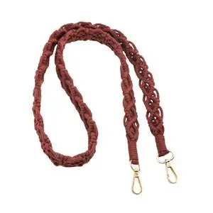 STARFISH PROJECT Wear Hope Macramé Crossbody Strap In Terra Cotta - Red
