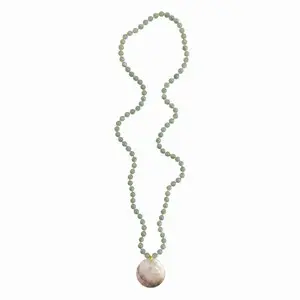 HEATHER HAWKINS Rockabye Gemstone Beaded Necklace With Coin Pendant - Green