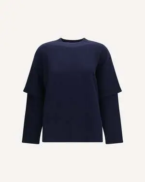 DARKPARK Troy Double-sleeve Cashmere Sweater - Blue