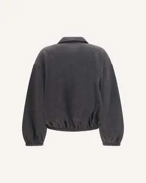 DARKPARK Alva Crop Quarter-zip Sweatshirt With Chest Pocket