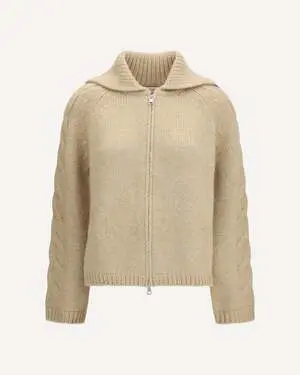 Moncler Alpaca And Wool Blend Zip Cardigan