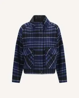 Pinko Campanula Check Double-cloth Caban - Blue