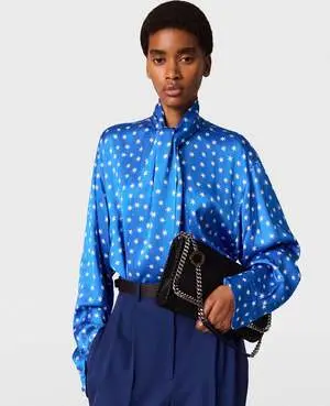 Stella McCartney Star Print Bow-tie Satin Shirt
