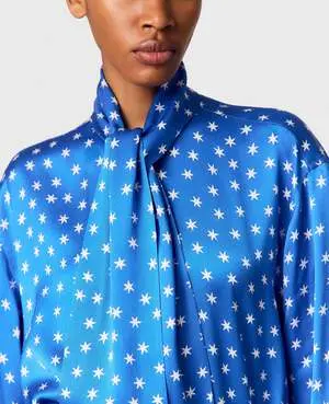 Stella McCartney Star Print Bow-tie Satin Shirt