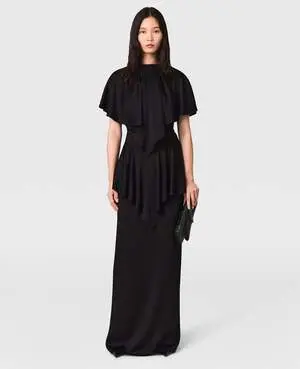 Stella McCartney Tiered Pleated Satin Gown