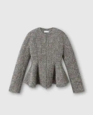 Stella McCartney Speckled Peplum Wool Jacket