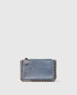 Stella McCartney Falabella Iridescent Zip Card Holder - Blue