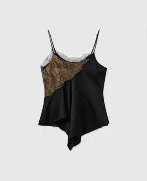 Stella McCartney Lace-trim Satin Cami Top - Black