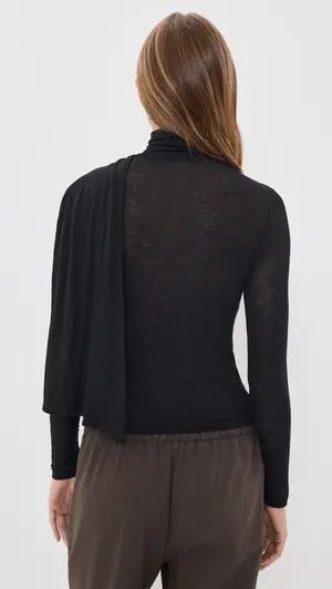 Enza Costa Sheer Bandana Turtleneck Tee