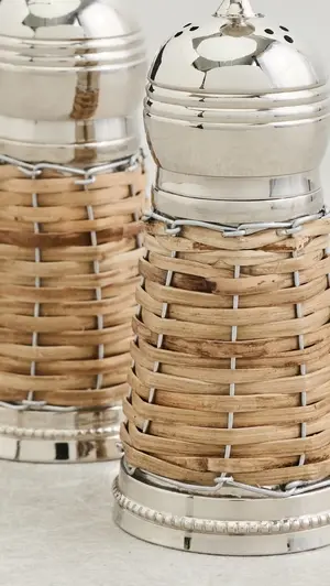 The Favorites Cap Ferrat Rattan Covered Salt And Pepper