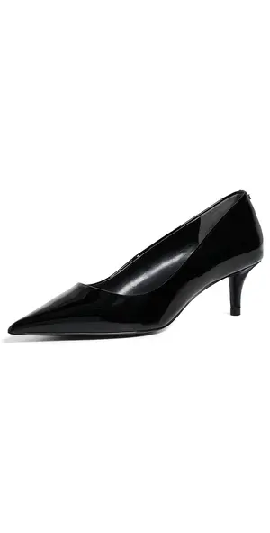 Sam Edelman Leather Patent Kitten Heel Pumps - Black