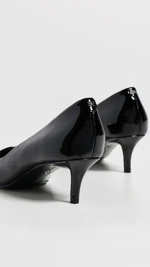 Sam Edelman Leather Patent Kitten Heel Pumps - Black
