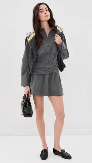 ROWING BLAZERS Pinstripe Button Down Dress