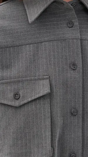 ROWING BLAZERS Pinstripe Button Down Dress