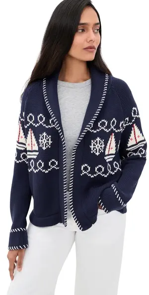 MAREA Marea Nautical Intarsia Shawl Cardigan