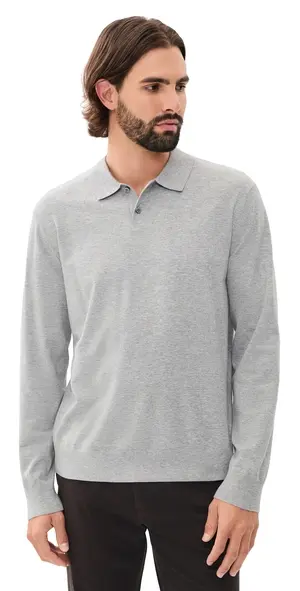 Theory Goris Light Bilen Polo - Light Heather Grey