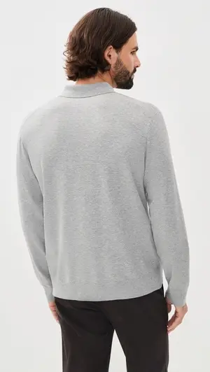 Theory Goris Light Bilen Polo - Light Heather Grey