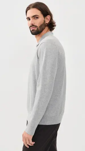 Theory Goris Light Bilen Polo - Light Heather Grey