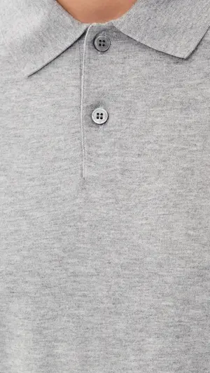 Theory Goris Light Bilen Polo - Light Heather Grey