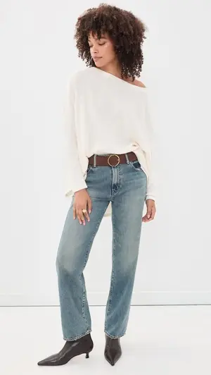 Free People Latte Blues Thermal Top