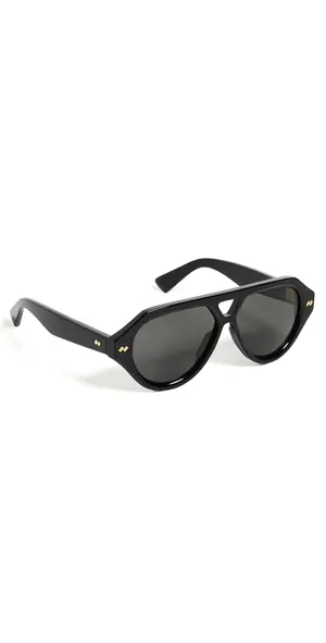 Bottega Veneta Dizzy Aviator Sunglasses - Black-black-grey