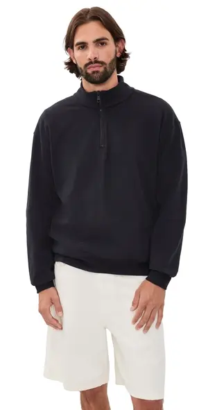 Beyond Yoga Luxe Fleece Half Zip Pullover - Black