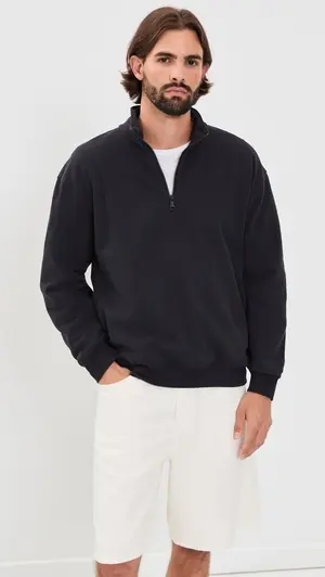 Beyond Yoga Luxe Fleece Half Zip Pullover - Black