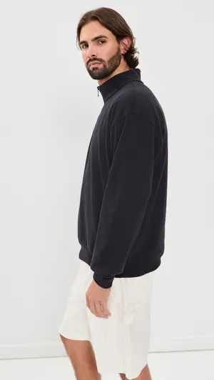 Beyond Yoga Luxe Fleece Half Zip Pullover - Black