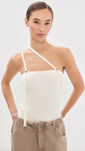 AISLING CAMPS Convertible Ribbed Knit Tank Top