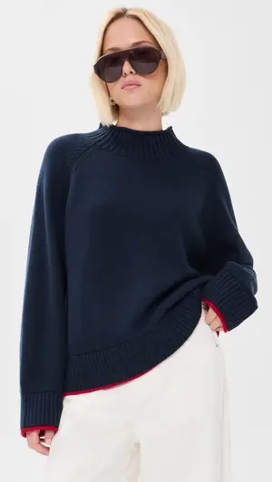 Rag & Bone Hazel Roll Neck Sweater - Navy