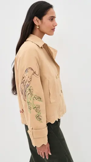 Farm Rio Twill Mini Trench Coat