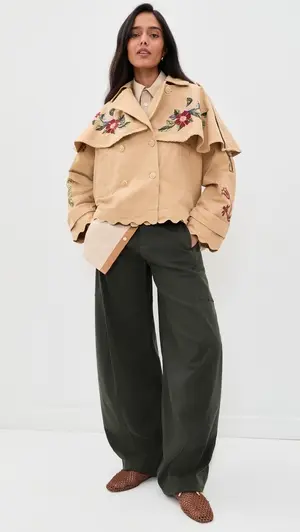 Farm Rio Twill Mini Trench Coat