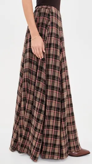 Free People Ives Maxi Skirt - Chocolate Combo