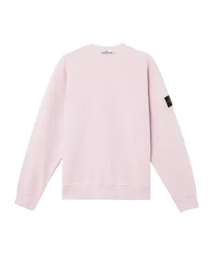 Stone Island Logo Patch Crewneck Sweatshirt - Pink