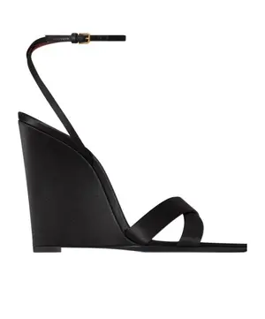 Saint Laurent Bibi Wedges In Satin Crepe