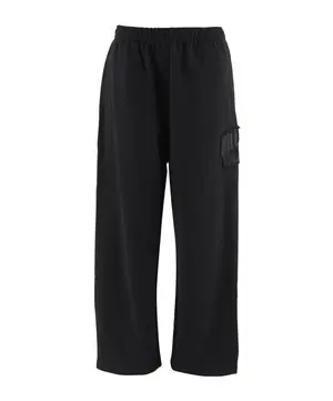 BILLIONAIRE Logo Patch Wide Leg Trousers - Black