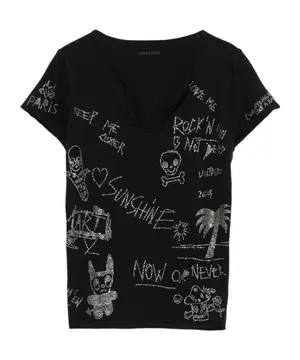 Zadig&Voltaire Voltaire Henley Raw Edge T-shirt - Black