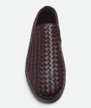 Bottega Veneta Intrecciato Motif Slip-on Shoes - Deep Barolo