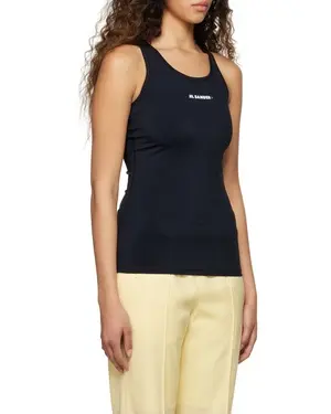 JIL SANDER Logo-printed Racerback Tank Top