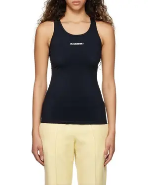 JIL SANDER Logo-printed Racerback Tank Top