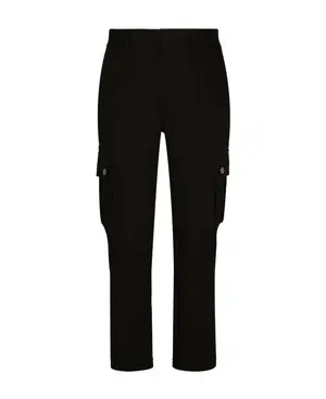 Dolce & Gabbana Dolce Gabbana Branded Tag Cargo Pants - Black