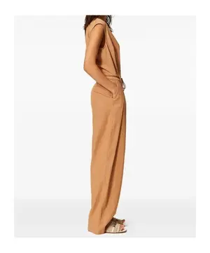TWINSET Pinstriped Belted Jumpsuit