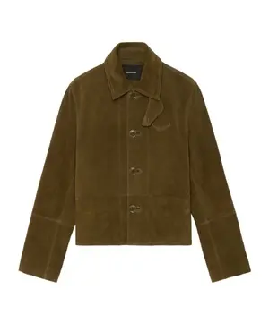 Zadig&Voltaire Lessa Button Suede Jacket - Brown